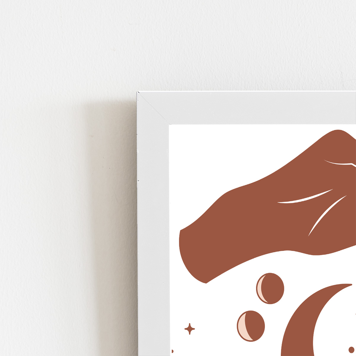 Fases da Lua Astro Minimalista Quadro Moldura Branca 60x40cm - Loja ...