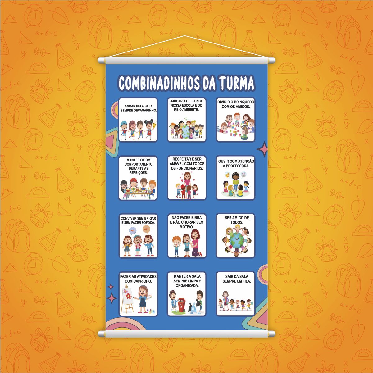 Banner Combinadinhos da Turma Regras de Convivência Pedagógico Escolar ...