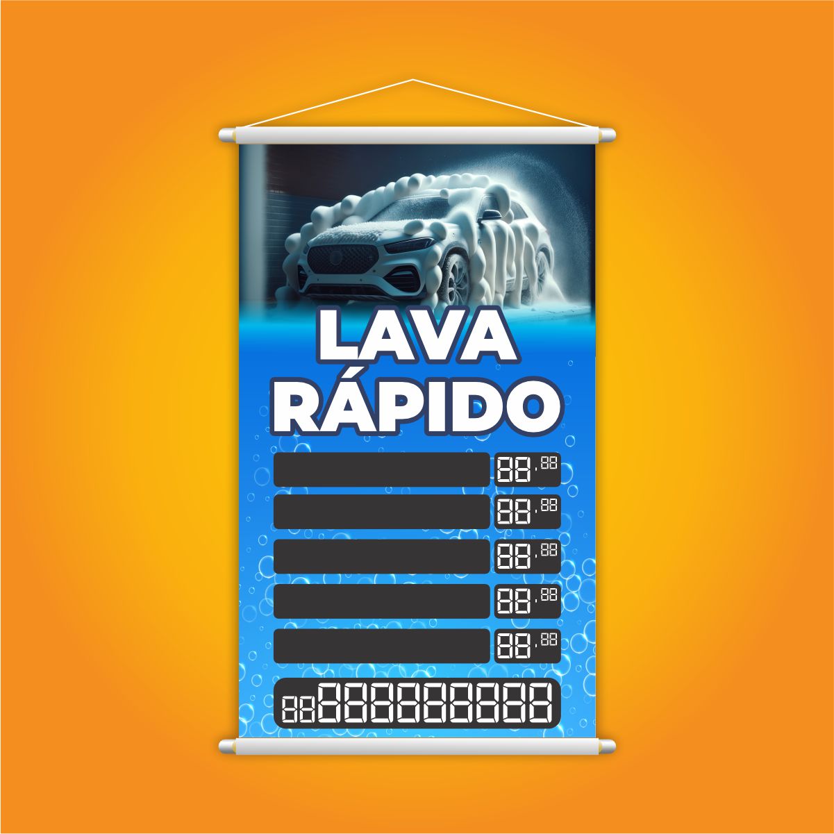 Banner Lava Rápido Automóvel Carro Fone Contato - Loja PlimShop
