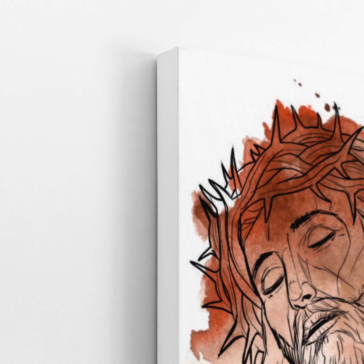 Jesus Cristo Arte Aquarela Marrom Quadro Canvas - Loja PlimShop