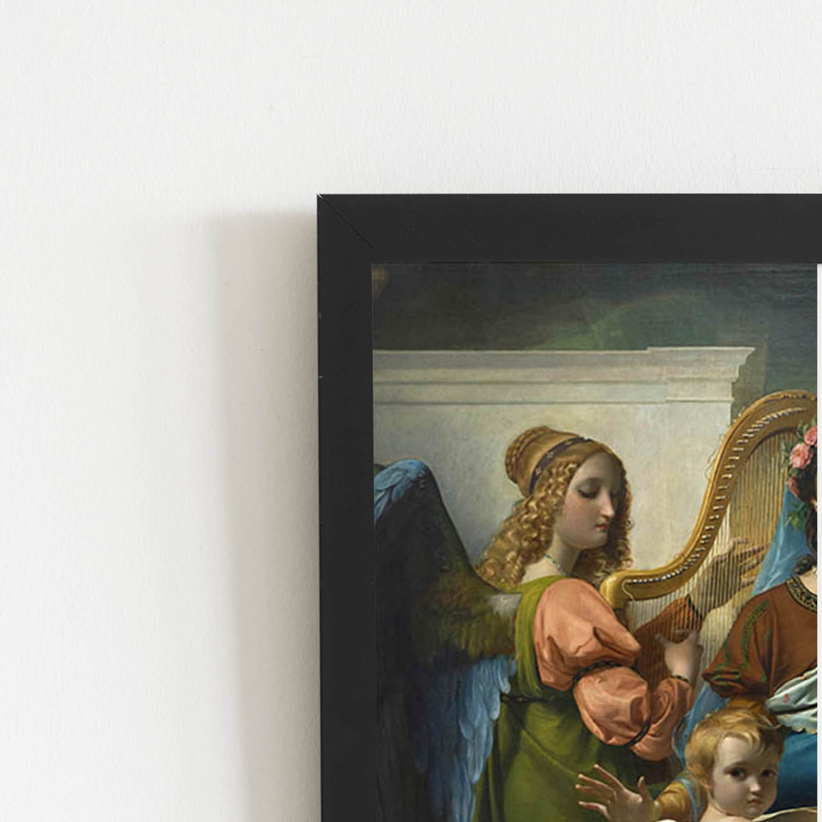 Quadro Santa Cecília Joseph Navez Moldura Preta 60x40cm - Loja PlimShop